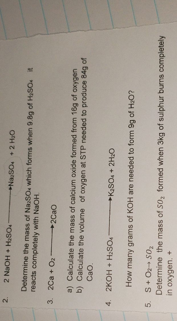 2. 2 NaOH + H2SO4 -> Na2SO4 + 2 H2O | StudyX