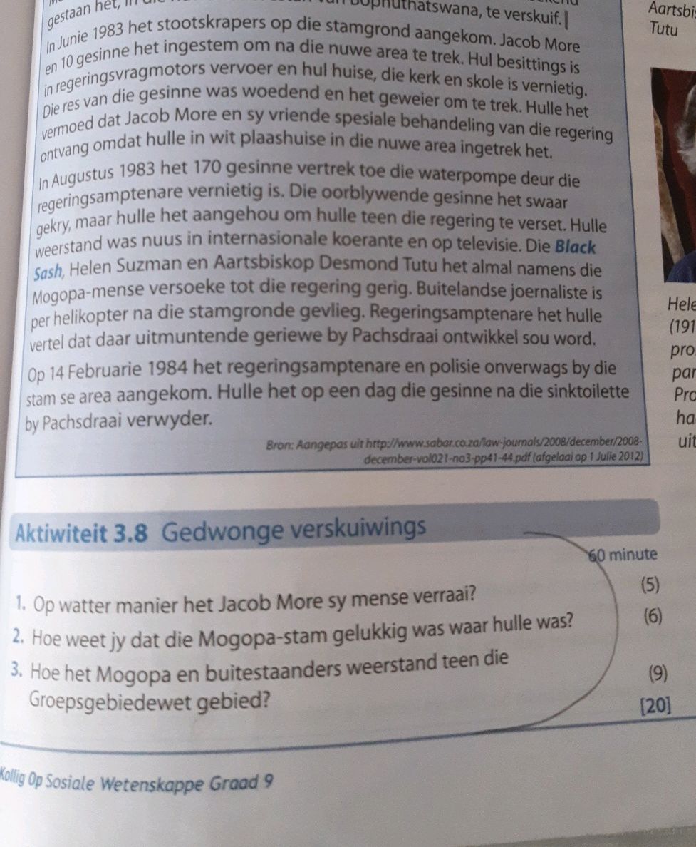 1. Op watter manier het Jacob More sy mense | StudyX