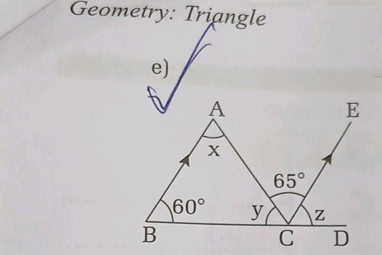 Geometry: Triangle Diagram with angles