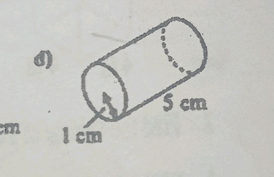 A cylinder with a radius of 1 cm and a
