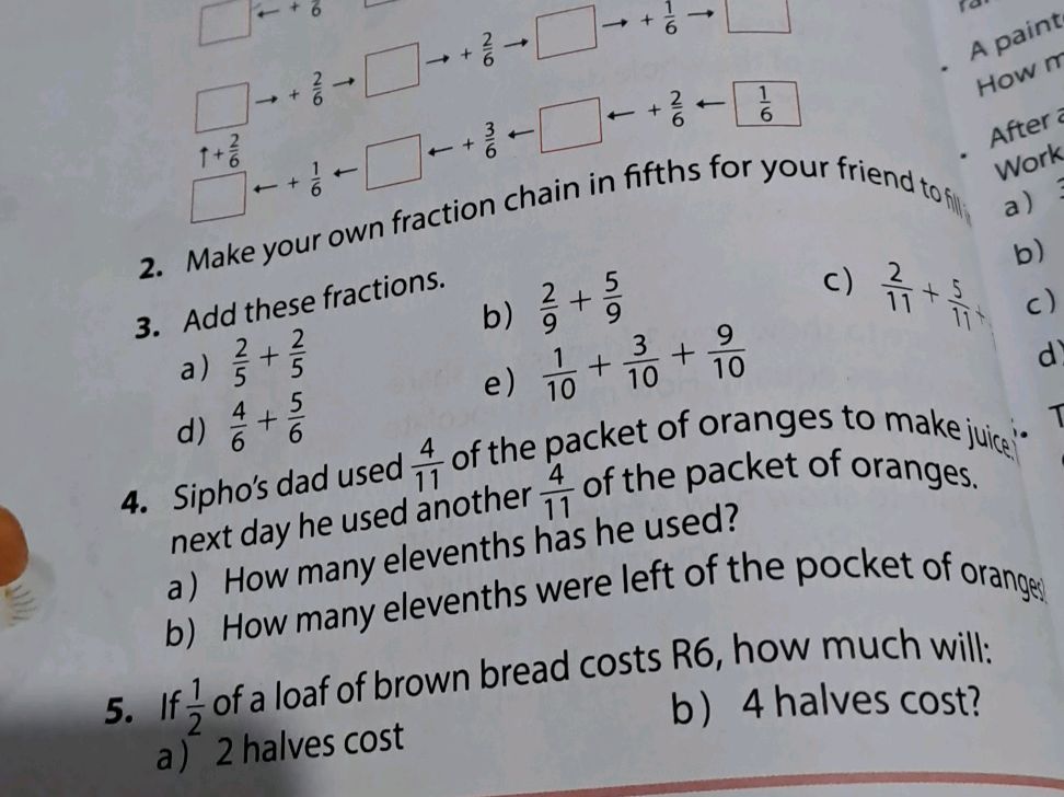 2. Make your own fraction chain in fifths | StudyX