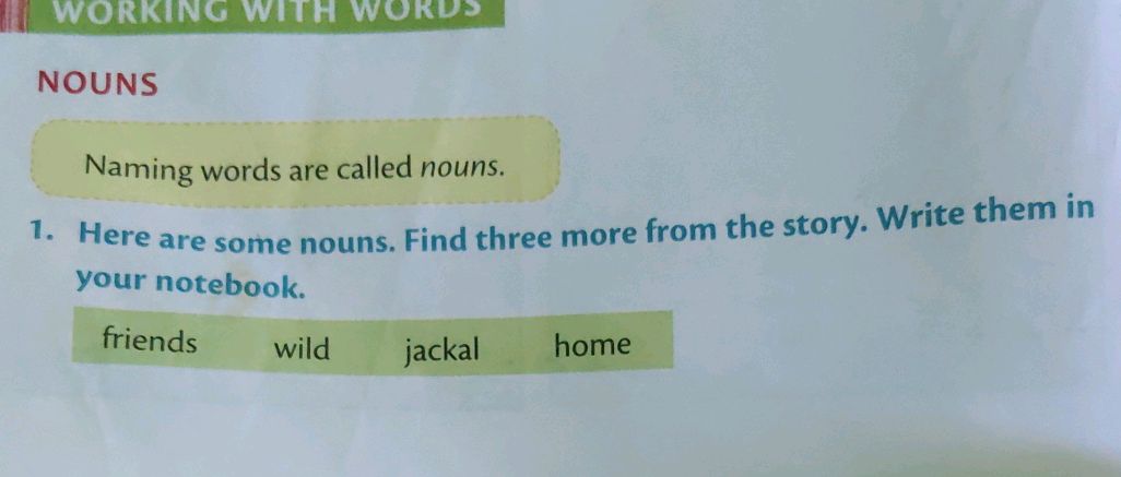 Naming words are called nouns. 1. Here are