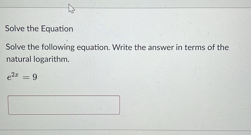 Solve the following equation. Write the | StudyX