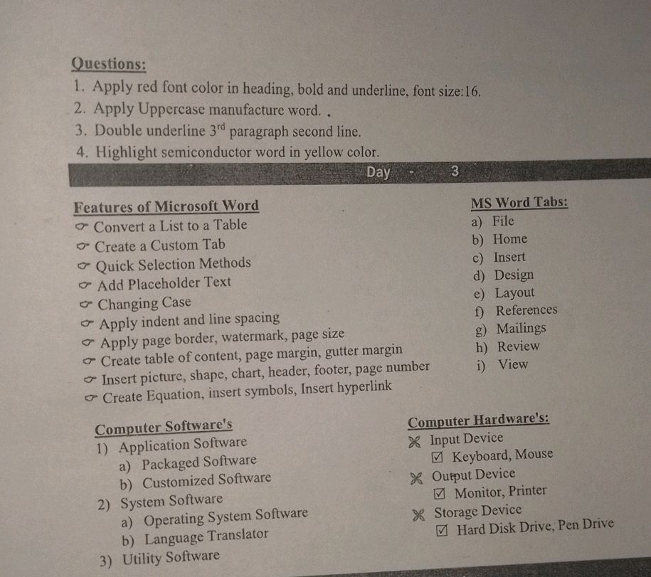 Questions: 1. Apply red font color in | StudyX