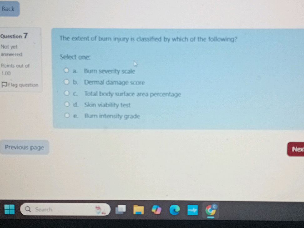 The extent of burn injury is classified by | StudyX