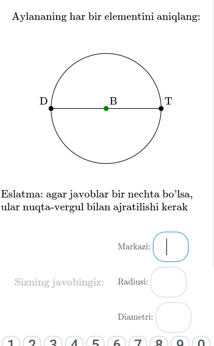 Aylananing har bir elementini aniqlang: | StudyX