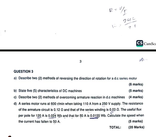 a) Describe two (2) methods of reversing the | StudyX