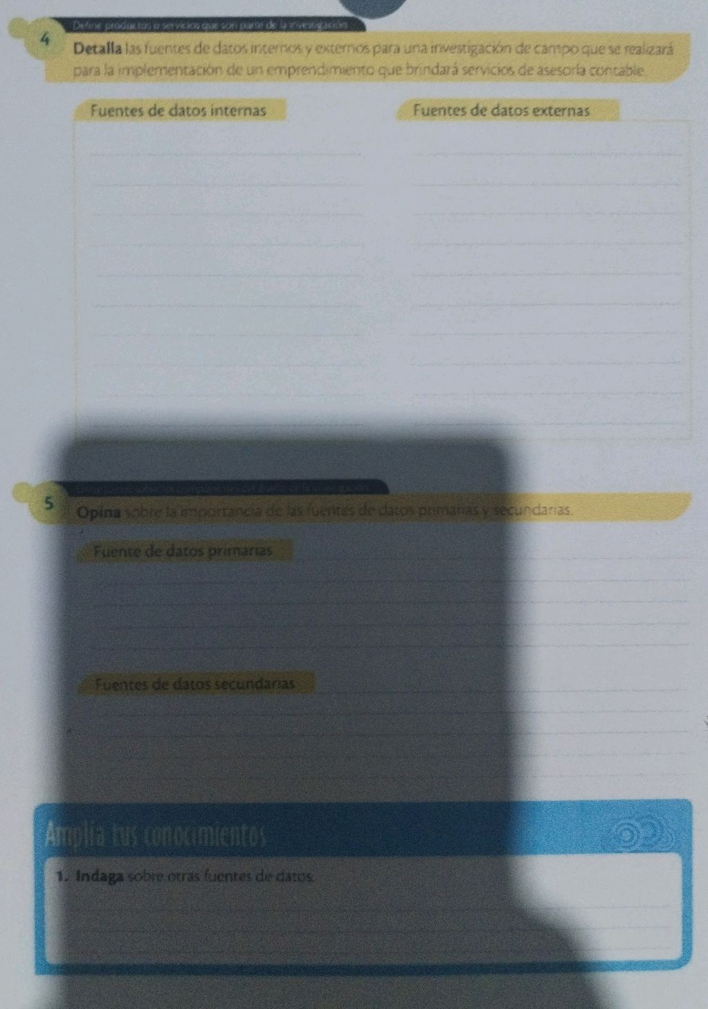 4 Detalla las fuentes de datos internos y