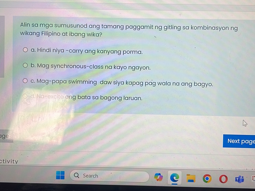 Alin sa mga sumusunod ang tamang paggamit ng | StudyX