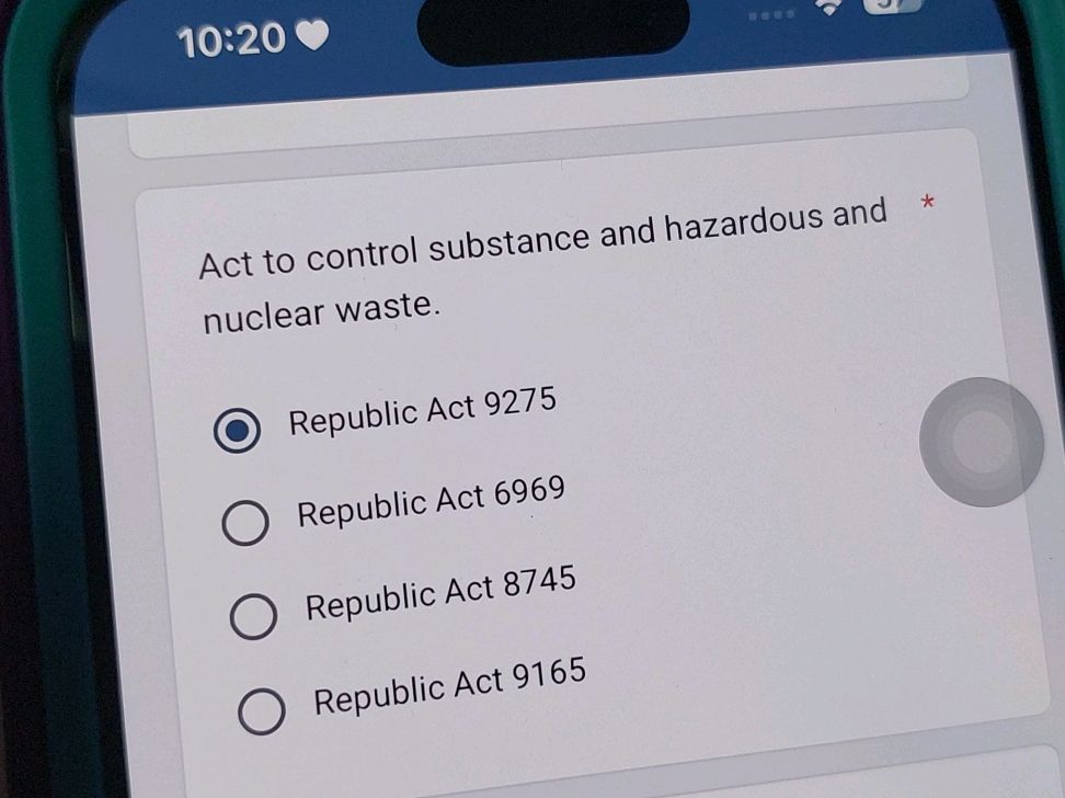 Act to control substance and hazardous and