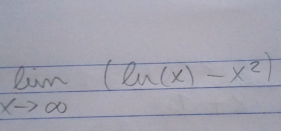 Calculate the limit of ln(x) - x^2 as x