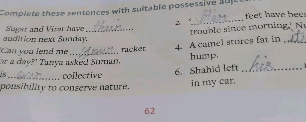 Complete these sentences with suitable | StudyX