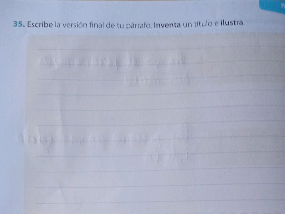 Escribe la versión final de tu párrafo.