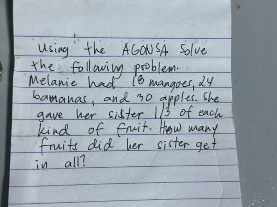 Using the AGONSA Solve the following | StudyX