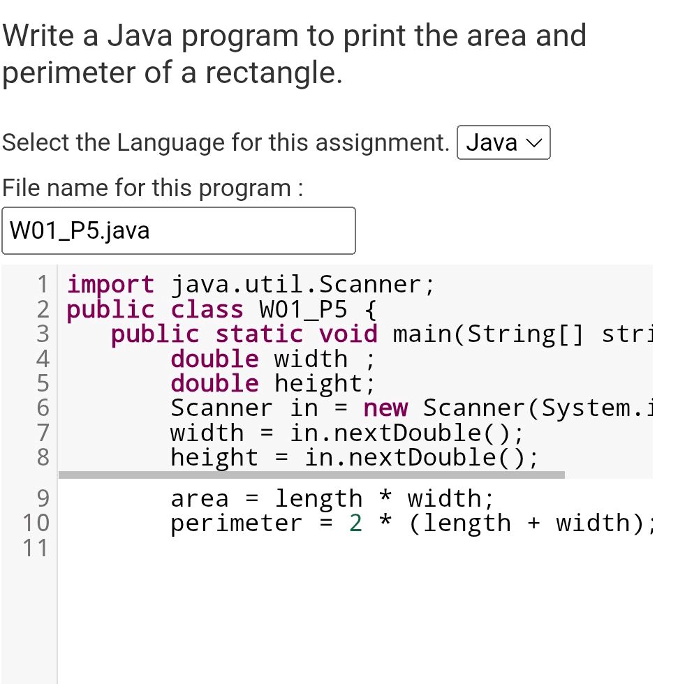 Write a Java program to print the area and | StudyX