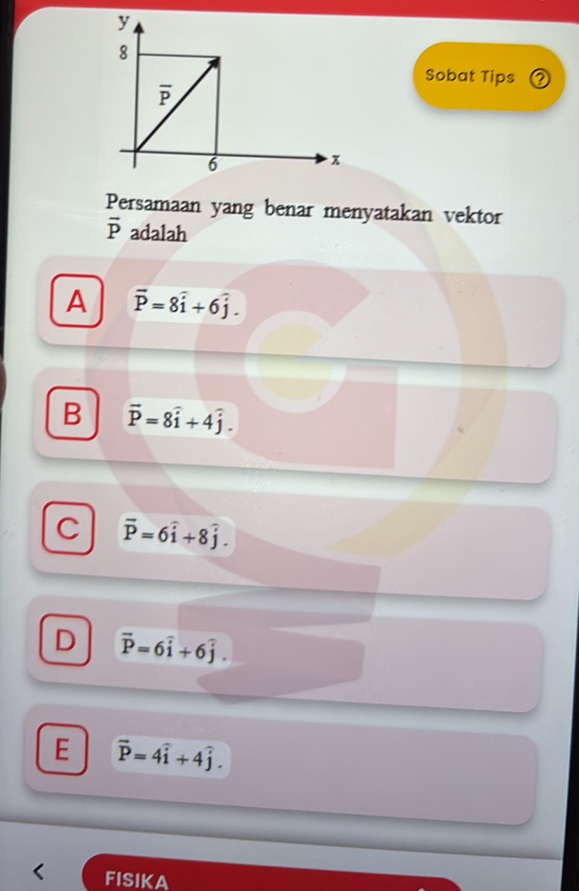 Persamaan yang benar menyatakan vektor ${P}$ | StudyX