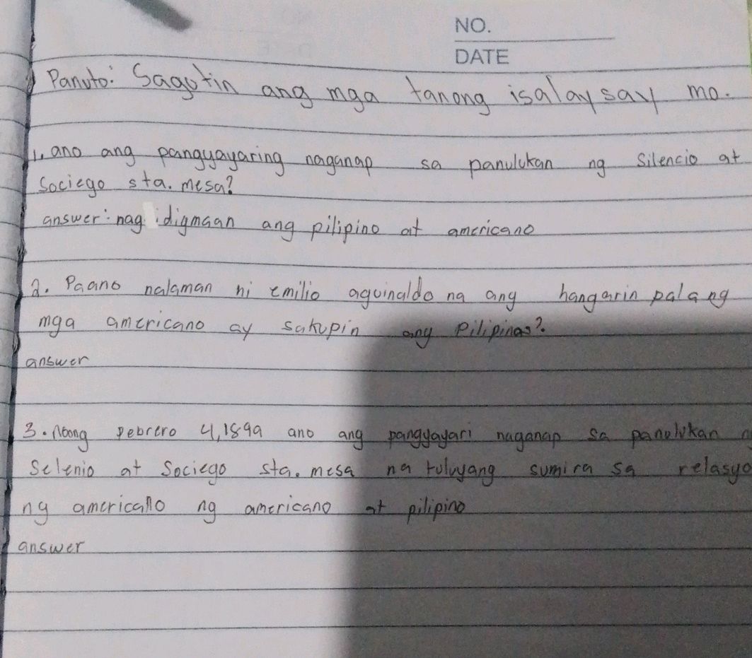 Panuto: Sagutin ang mga tanong isalaysay mo. | StudyX