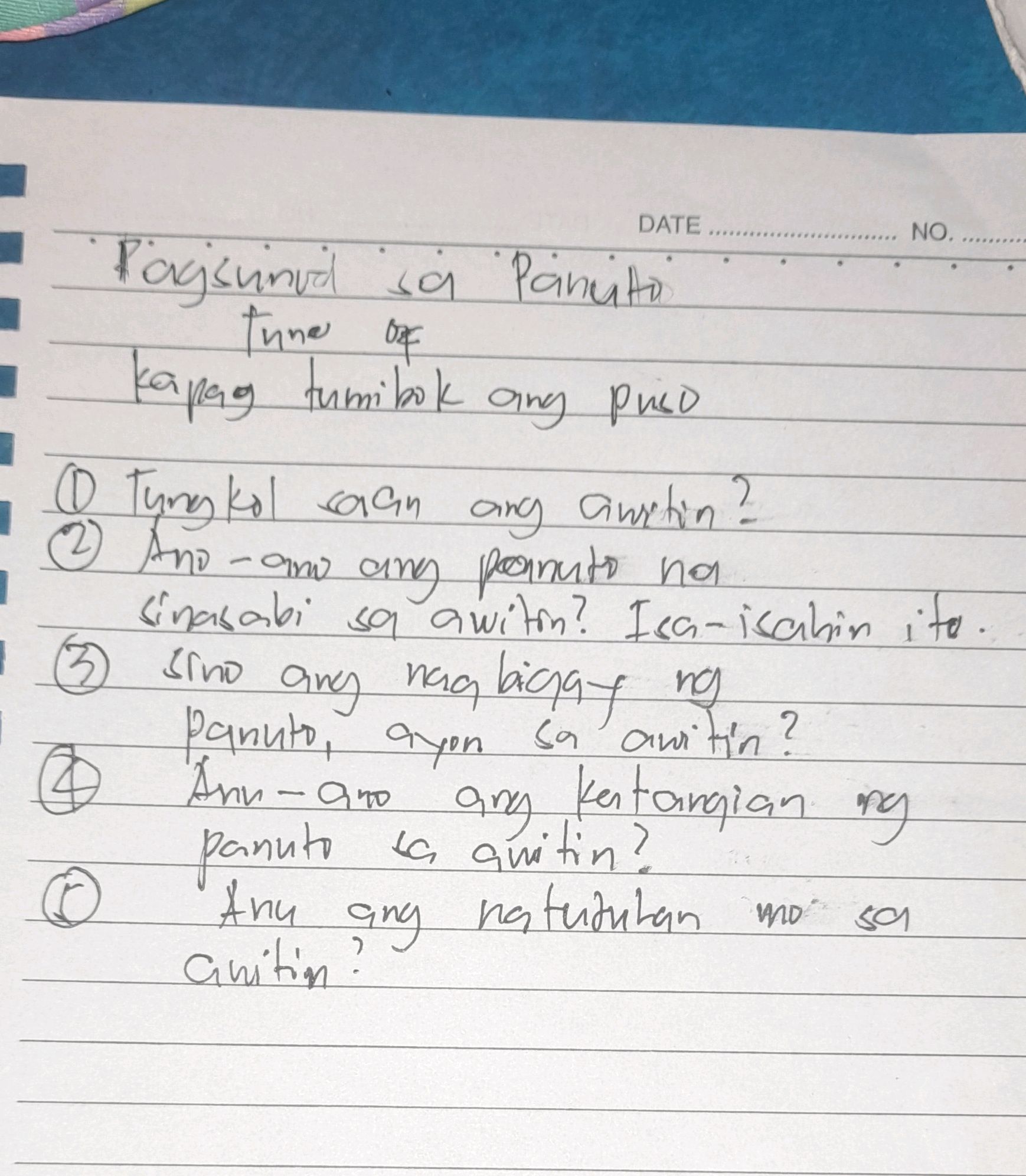 Pagsunod sa Panuto tune of kapag tumibok ang