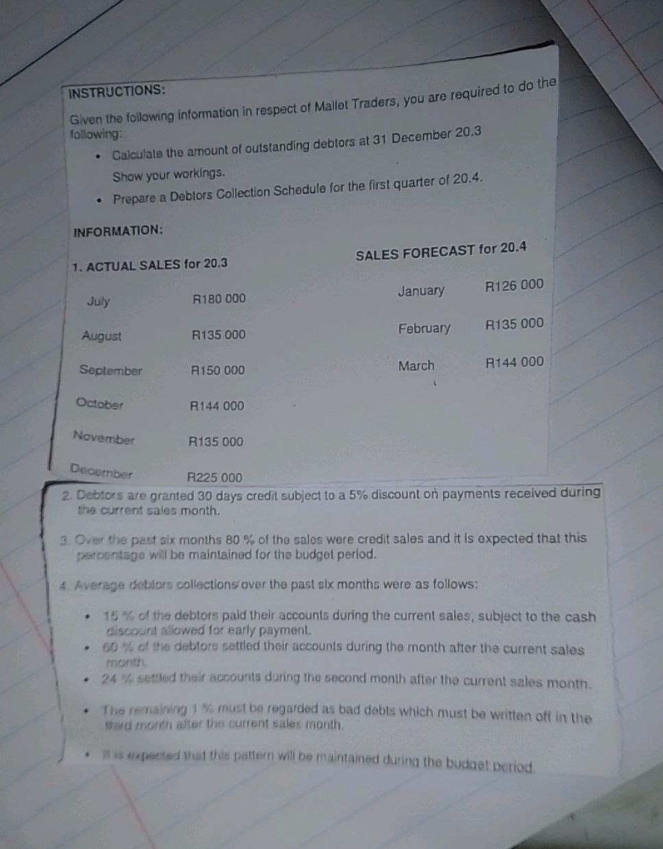 INSTRUCTIONS: Given the following | StudyX