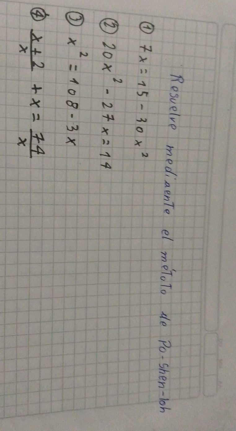 Resuelve mediante el método de Po-Shen-loh | StudyX