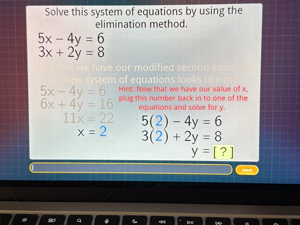 Solve this system of equations by using the | StudyX