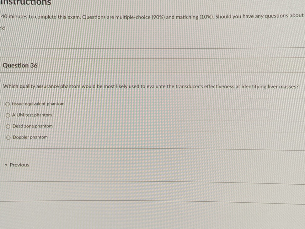Which quality assurance phantom would be