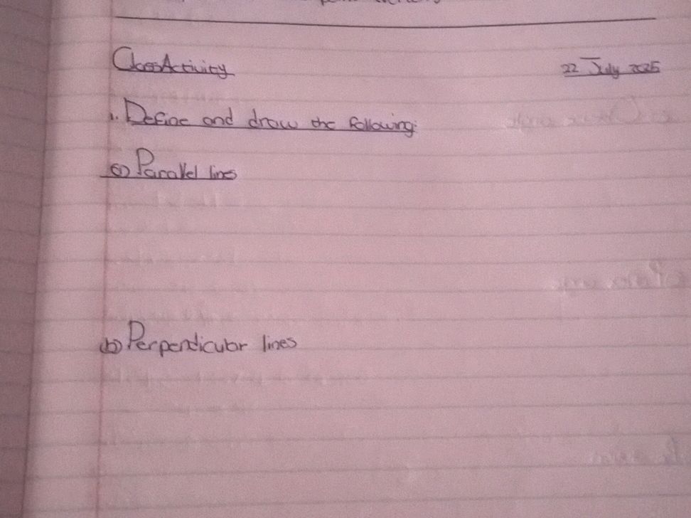 Class Activity 1. Define and draw the | StudyX