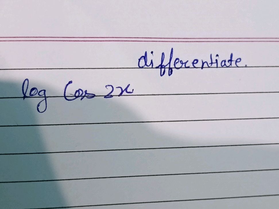 Differentiate log(cos(2x)) | StudyX