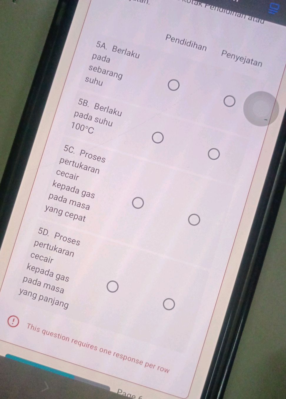 5A. Berlaku pada sebarang suhu 5B. Berlaku | StudyX