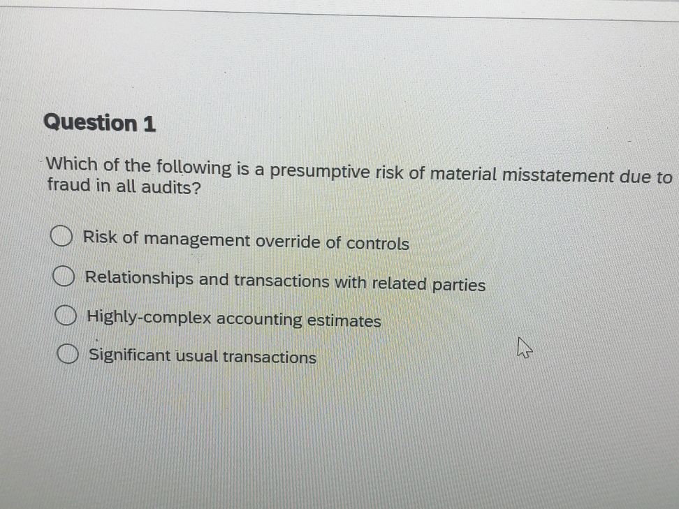 Question 1 Which of the following is a | StudyX
