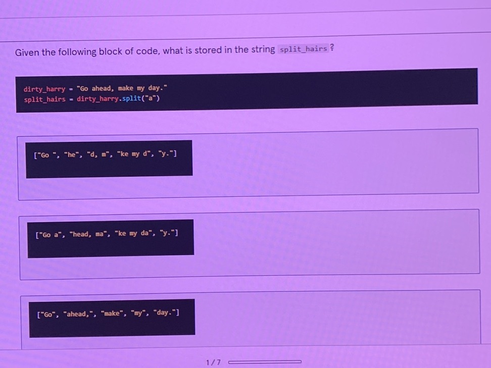 Given the following block of code, what is | StudyX