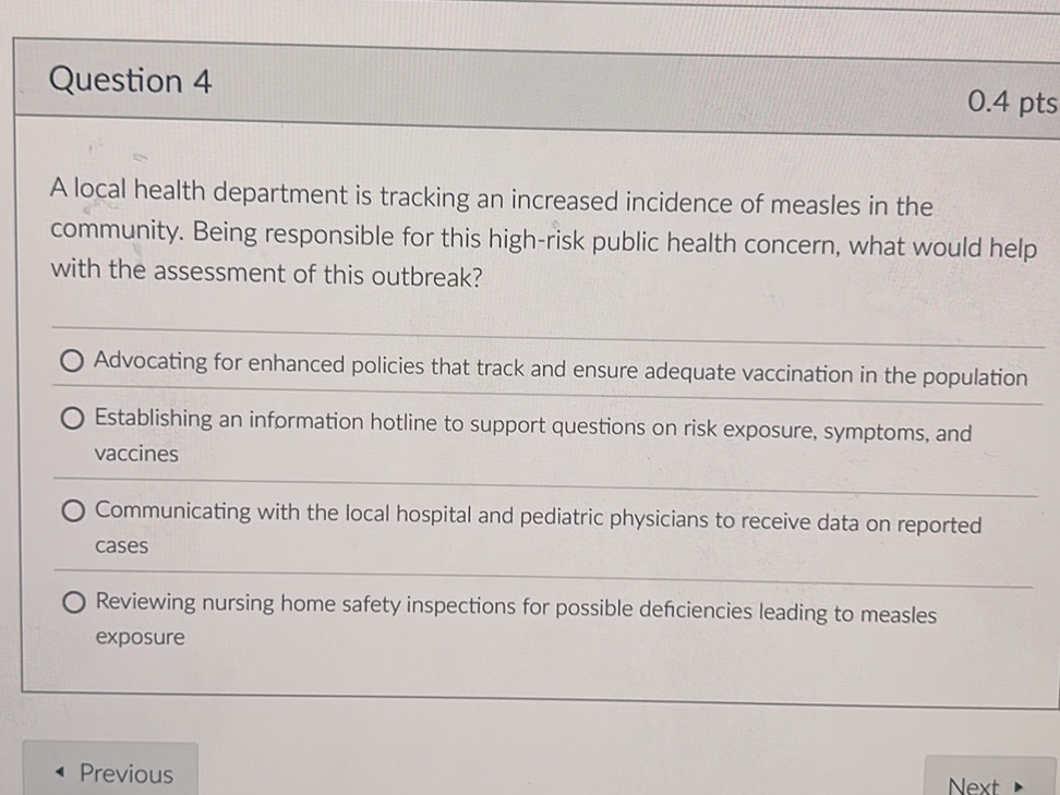 A local health department is tracking an