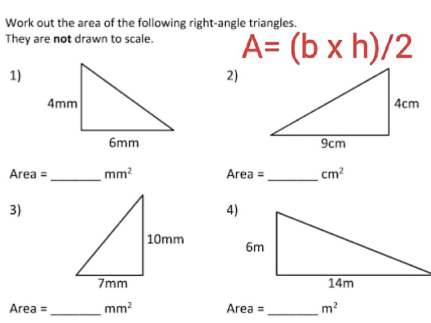 Work out the area of the following