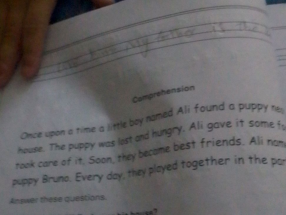 Comprehension Once upon a time a little boy | StudyX