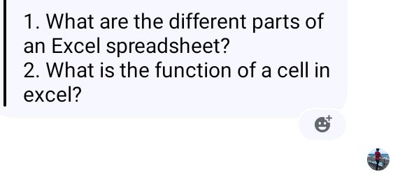 1. What are the different parts of an Excel | StudyX