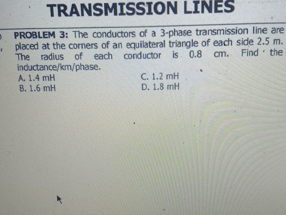 PROBLEM 3: The conductors of a 3-phase | StudyX