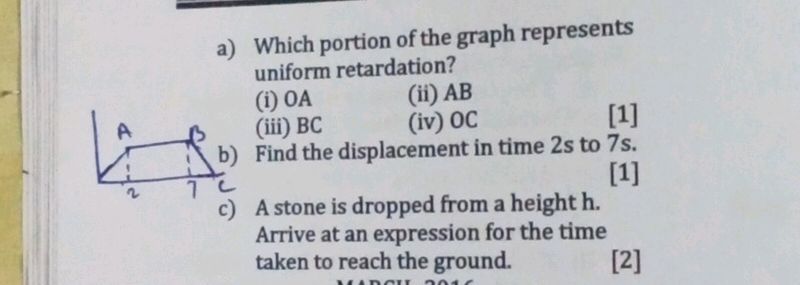 a) Which portion of the graph represents