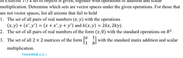 In Exercise 1-3 a set of objects is given, | StudyX
