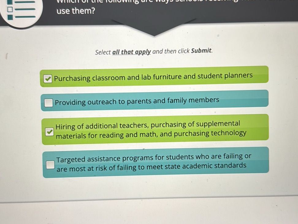 Which of the following are ways schools | StudyX