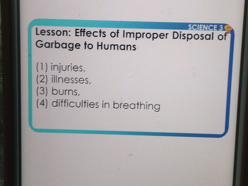 Lesson: Effects of Improper Disposal of