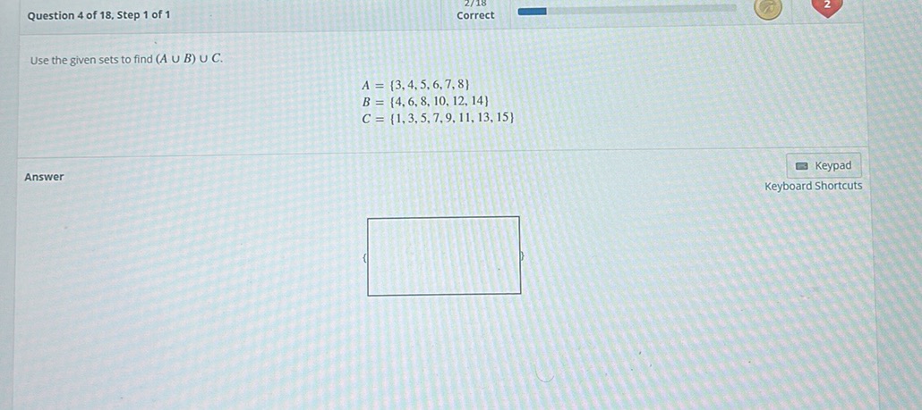 Use the given sets to find $(A B) C$. | StudyX