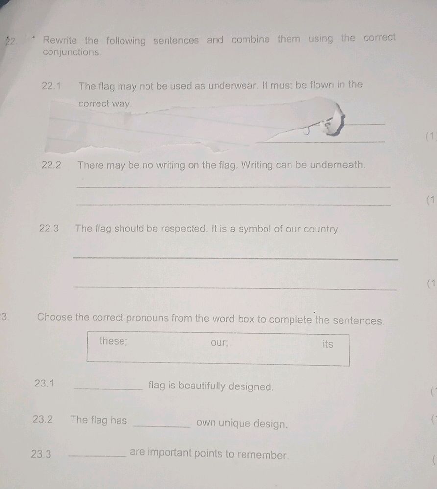 22. Rewrite the following sentences and | StudyX