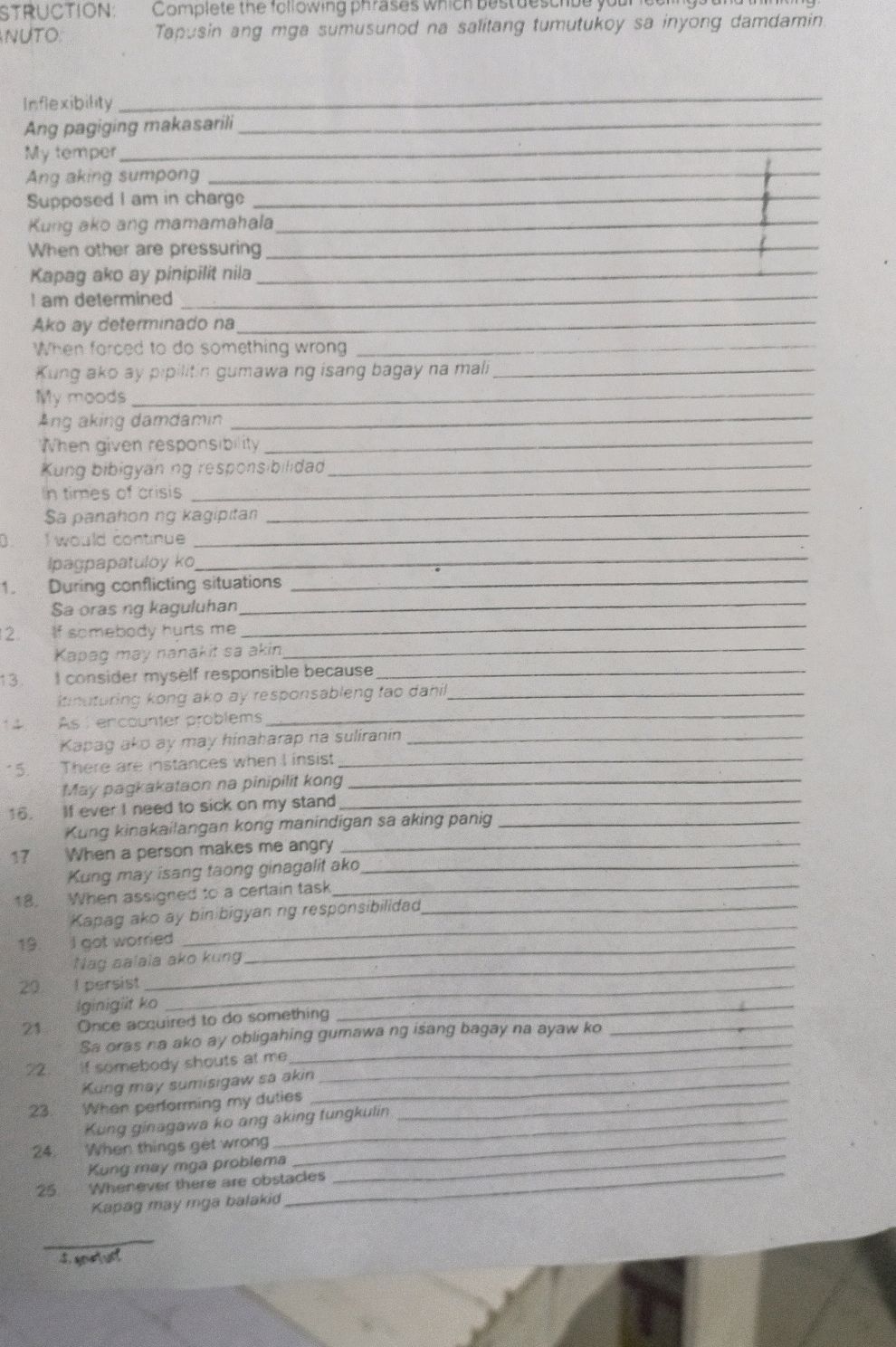 Complete the following phrases which best | StudyX