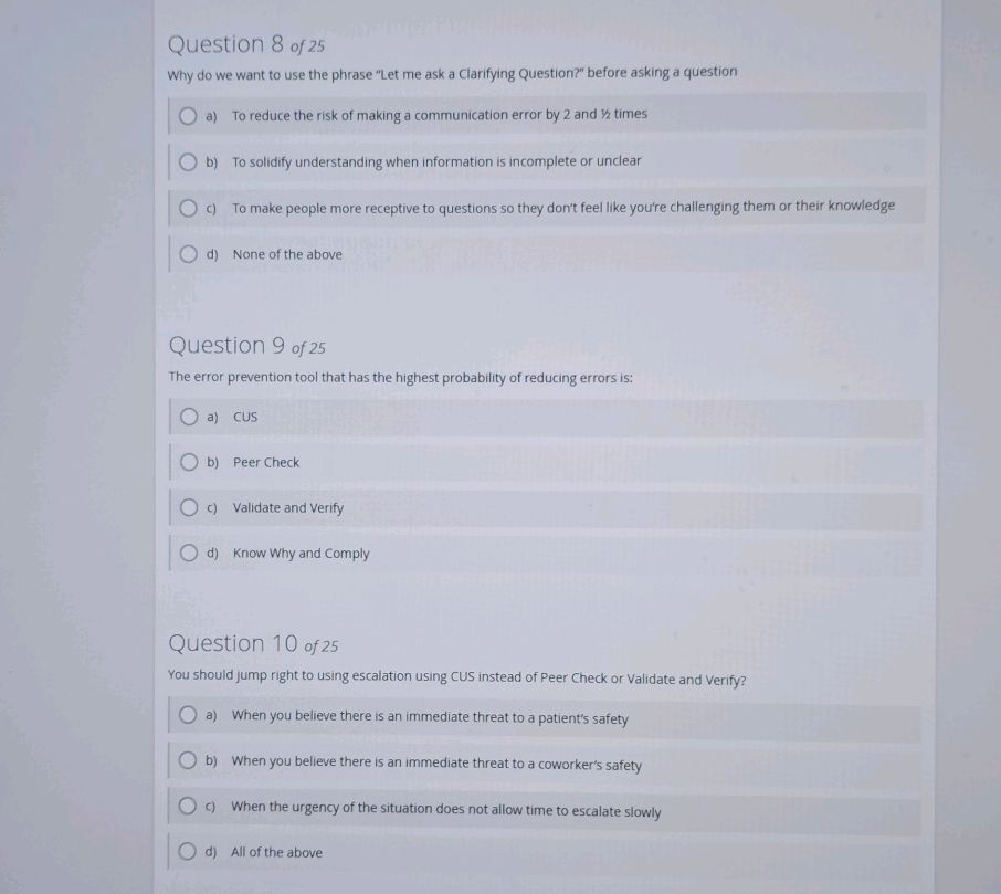 Question 8 of 25 Why do we want to use the