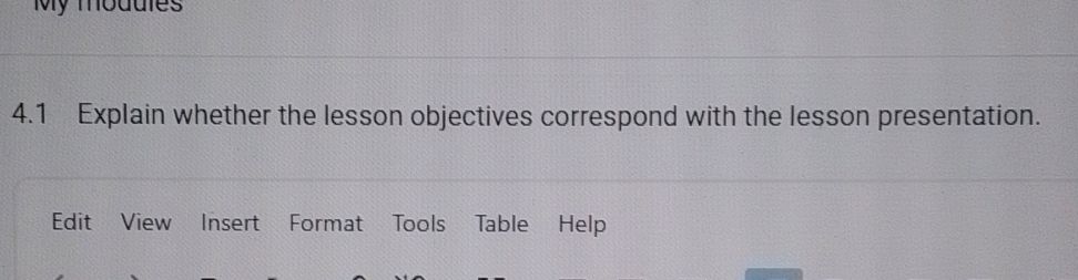 4.1 Explain whether the lesson objectives | StudyX