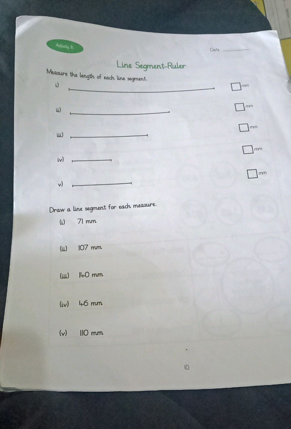 Measure the length of each line segment. i) | StudyX