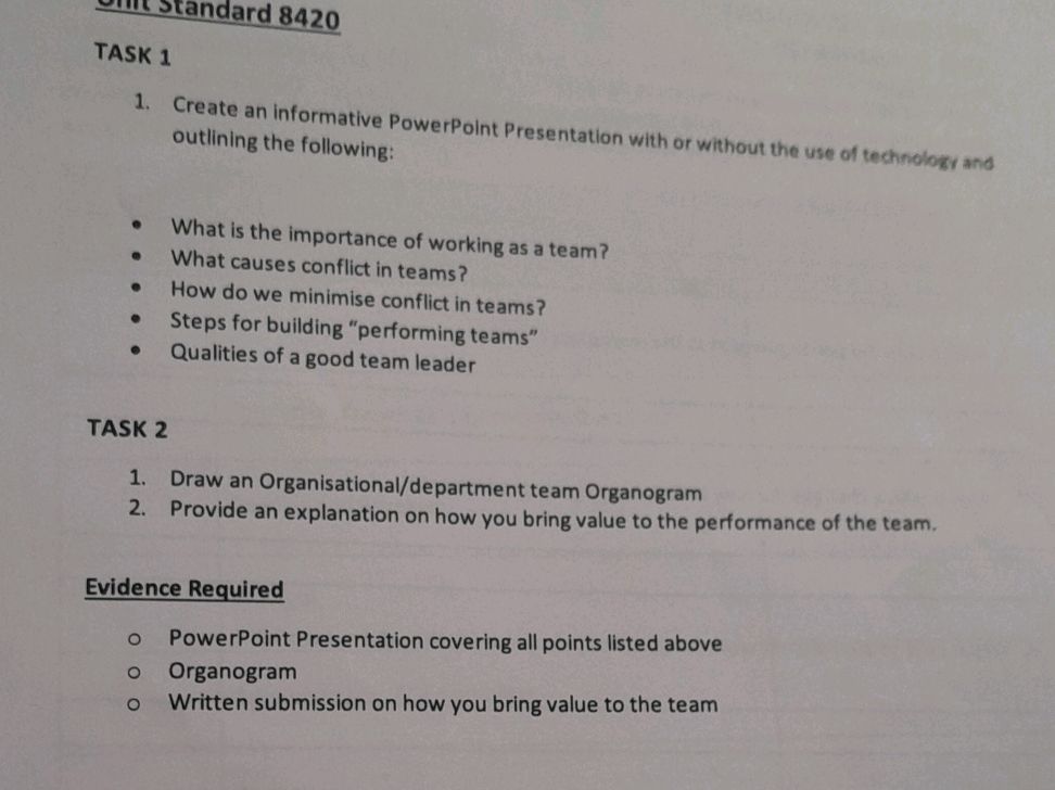 TASK 1 1. Create an informative PowerPoint | StudyX