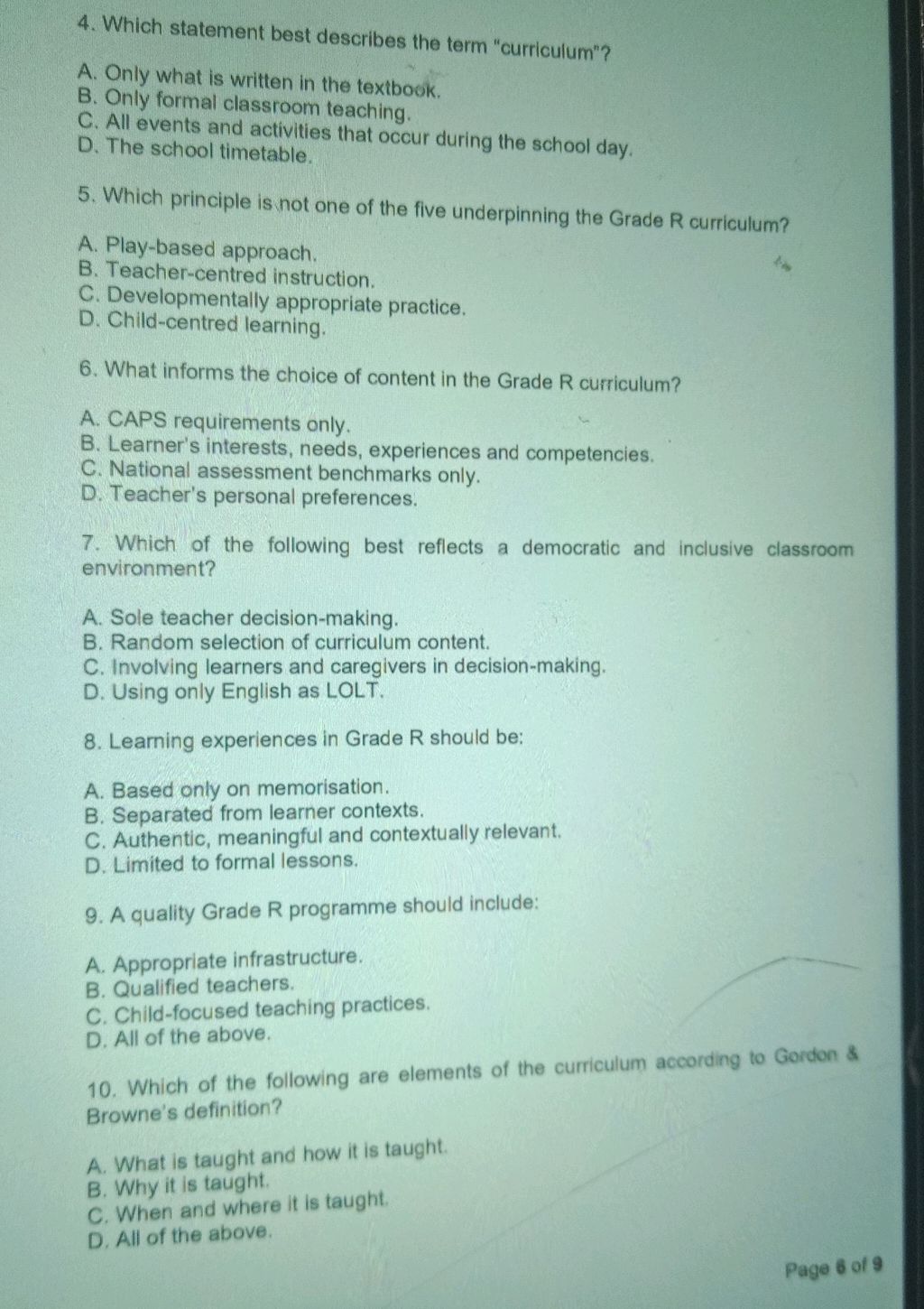 4. Which statement best describes the term | StudyX