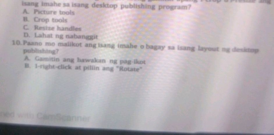 Anong gamit upang i-Crop o i-Resize ang | StudyX