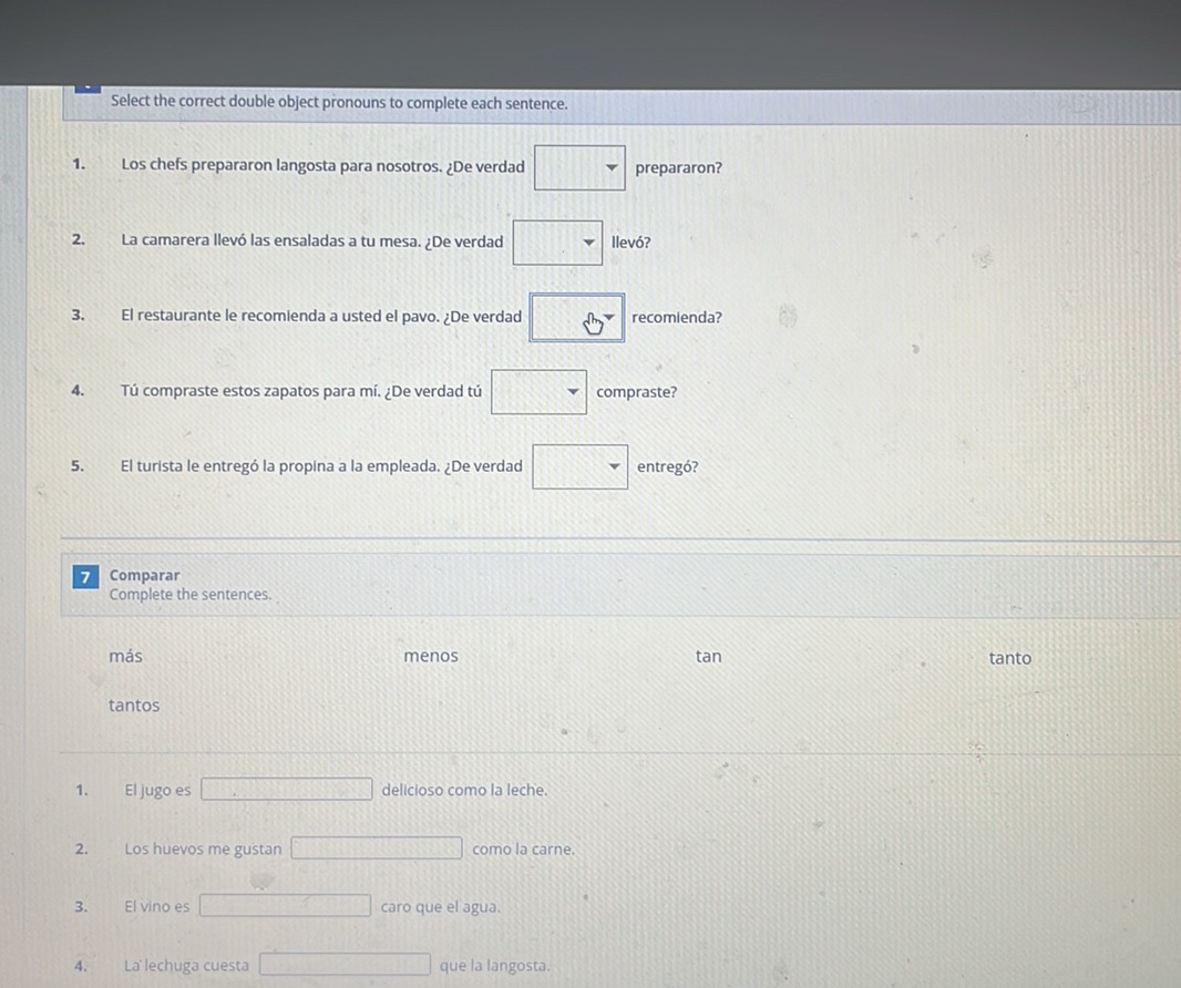 Select the correct double object pronouns to | StudyX